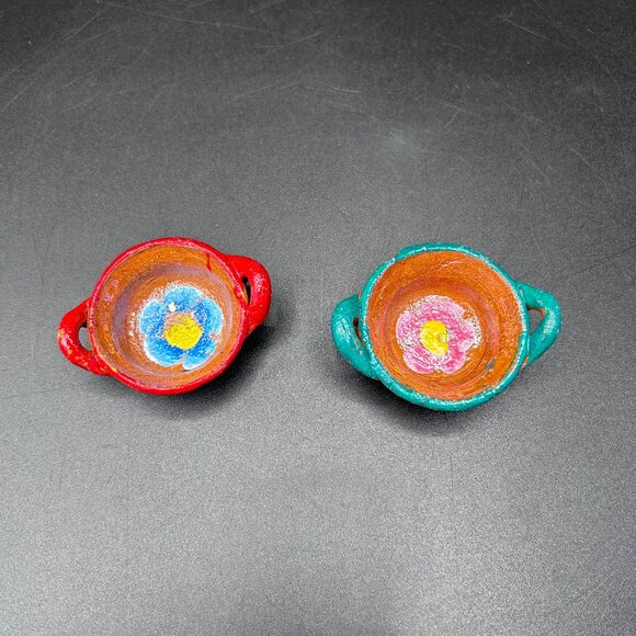 Accents | Miniature Mexican Pottery Handmade Colorful Table Shelf Decor ...